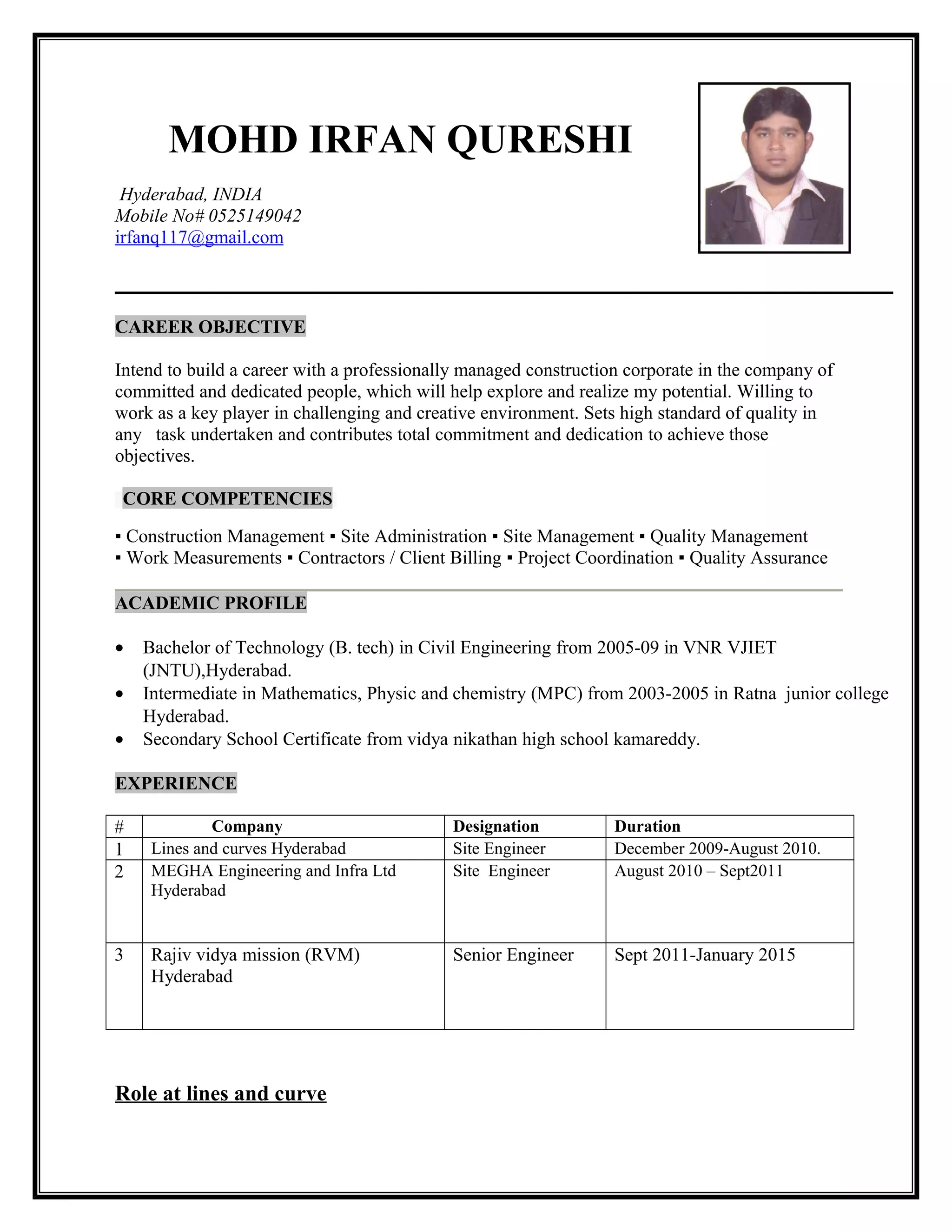 mohd irfan qureshi resume | DOC