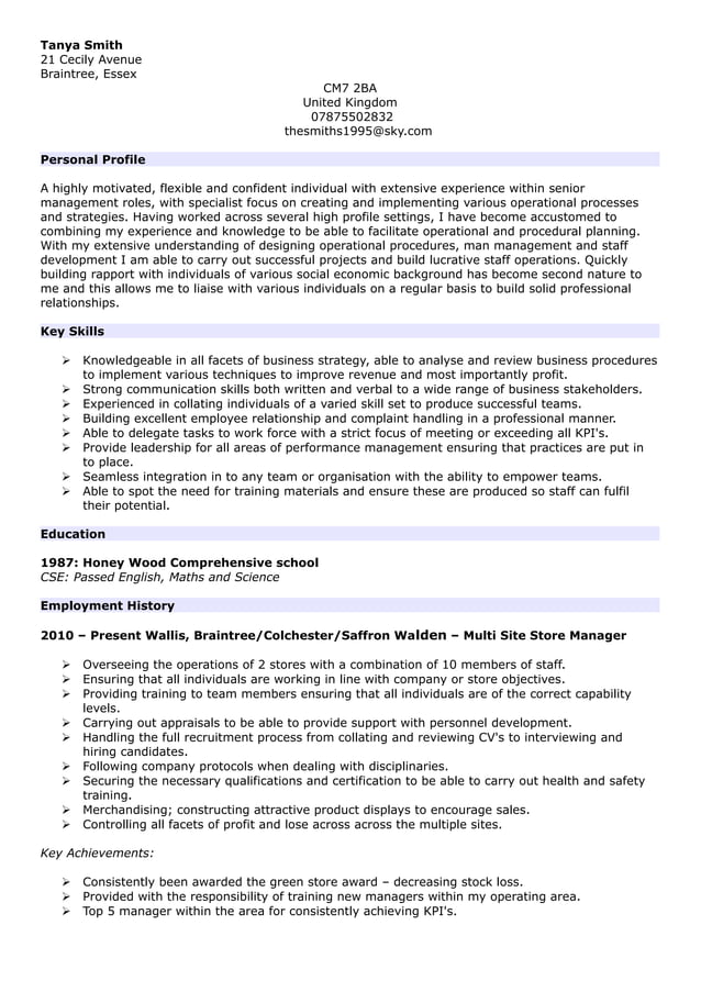 Tanya Smith 2016 cv | PDF