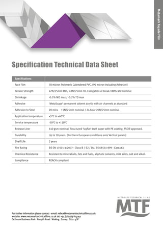 Metamark Facade Film - Specification Technical Data Sheet | PDF ...