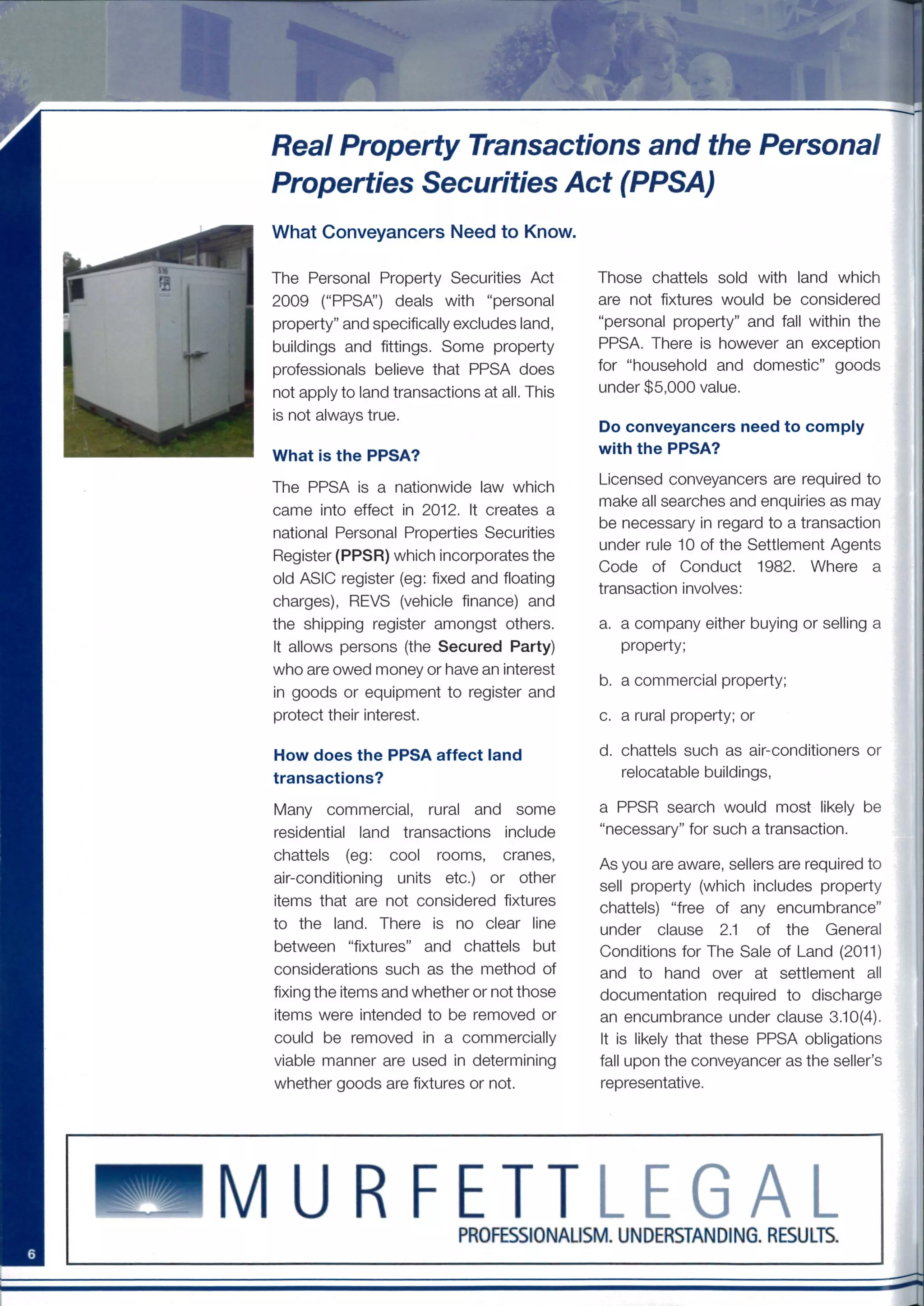 AICWA Magazine - Dec 2014 issue - Real Property Transactions and the ...