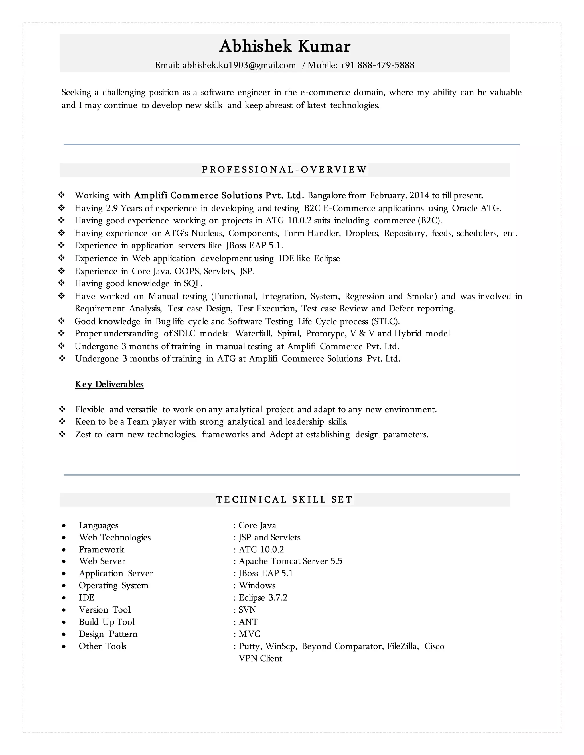 Abhishek_Kumar_Experience_Resume | PDF
