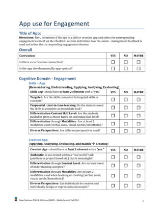 App Use for Engagement | PDF