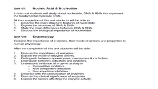 GBSN - Biochemistry course outline | PPT