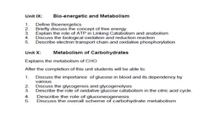GBSN - Biochemistry course outline | PPTX