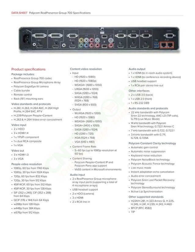 Thiết bị hội nghị truyền hình Polycom Group 700 | PDF