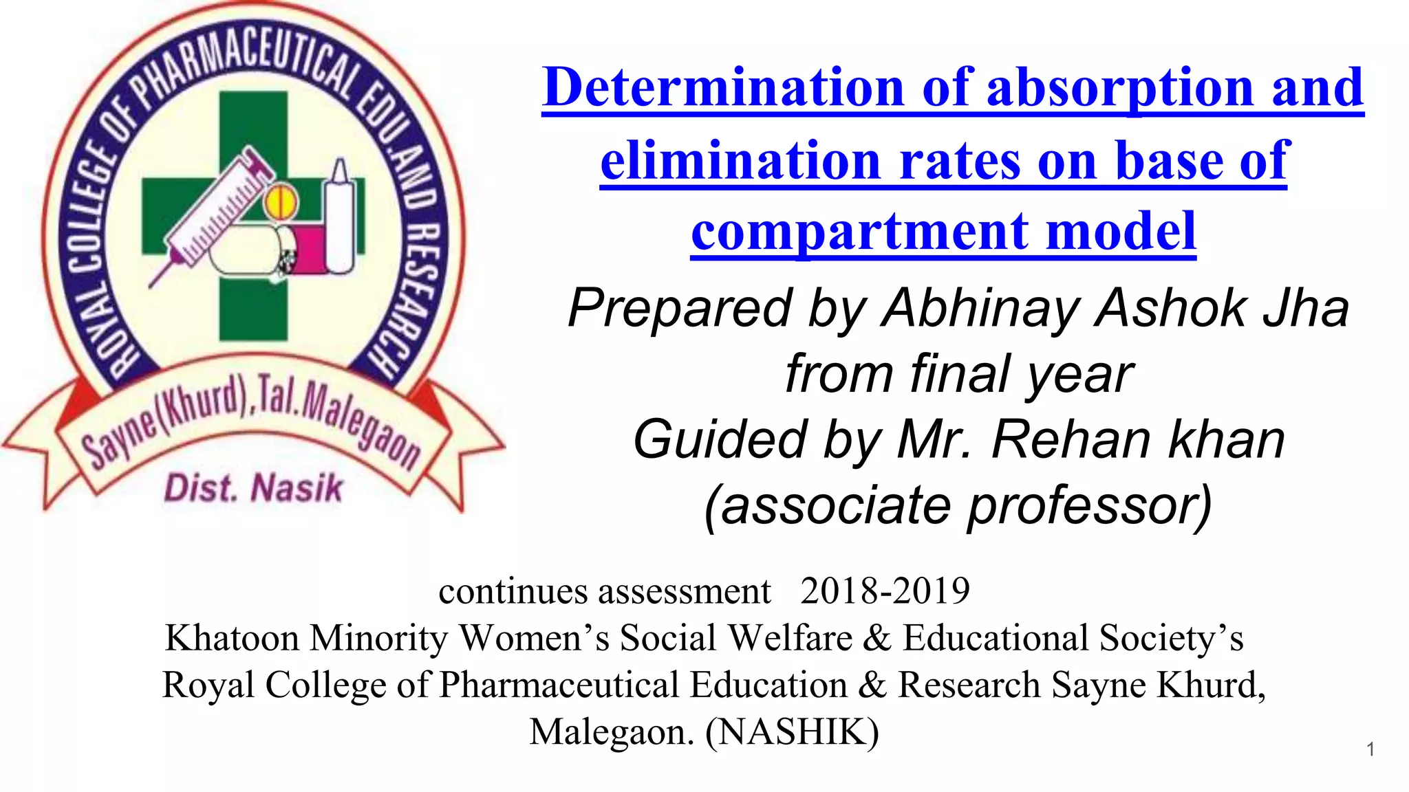 Determination of absorption and elimination rates on base of ...