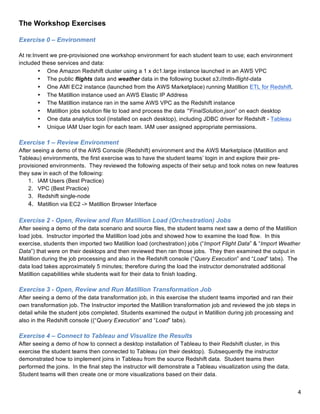 Building AWS Redshift Data Warehouse with Matillion and Tableau | PDF
