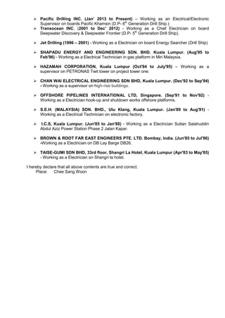 2015 New CS Woon CV.doc | Civil Engineering Industry | Industries