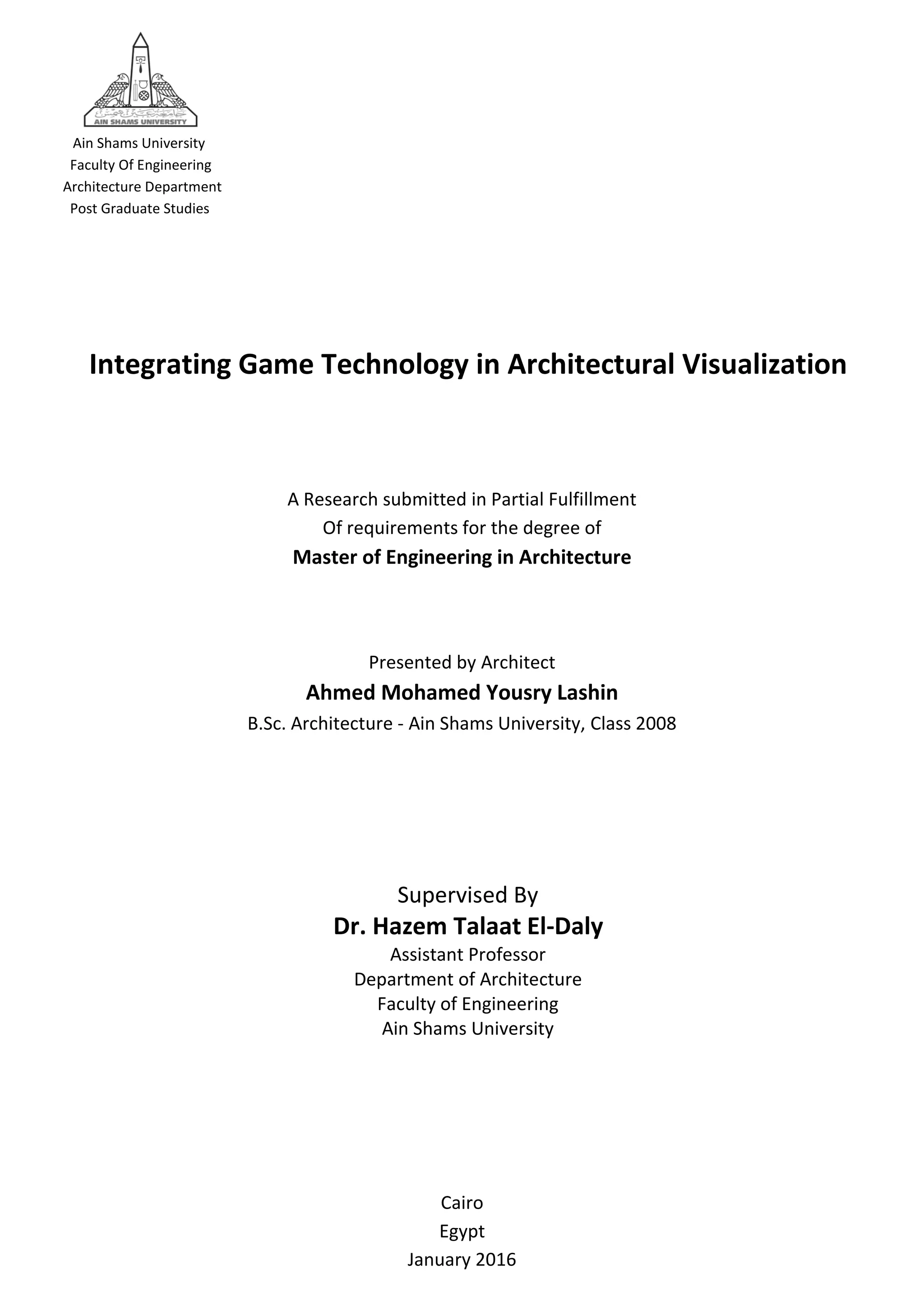Integrating Game Technology in Architectural Visualization | PDF