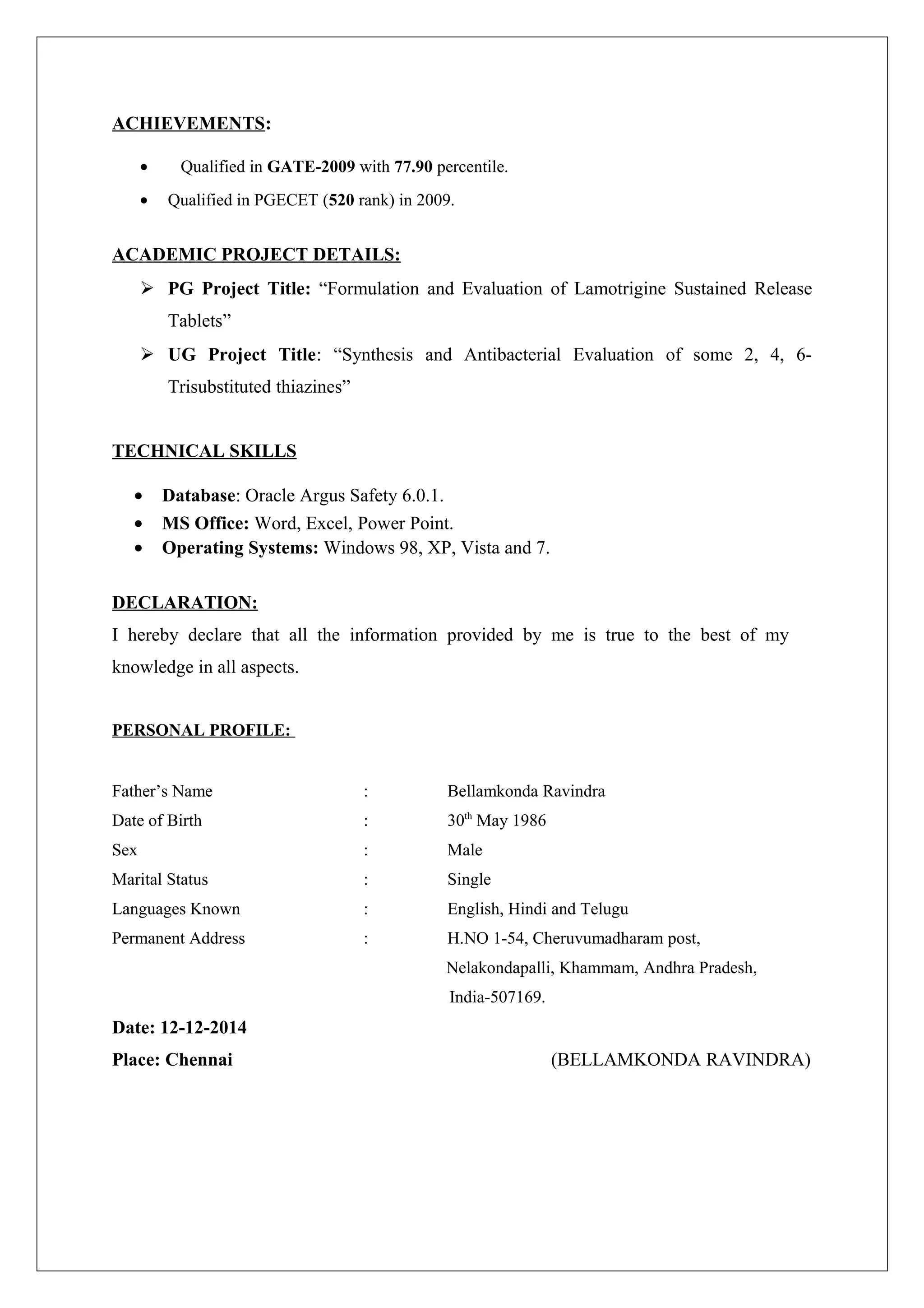 Ravi Resume | DOC