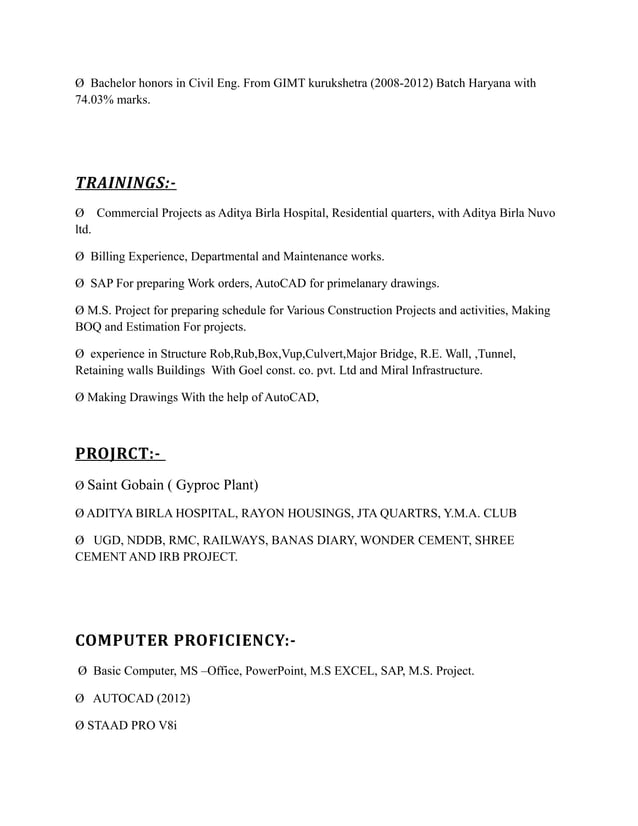 Resume | RTF