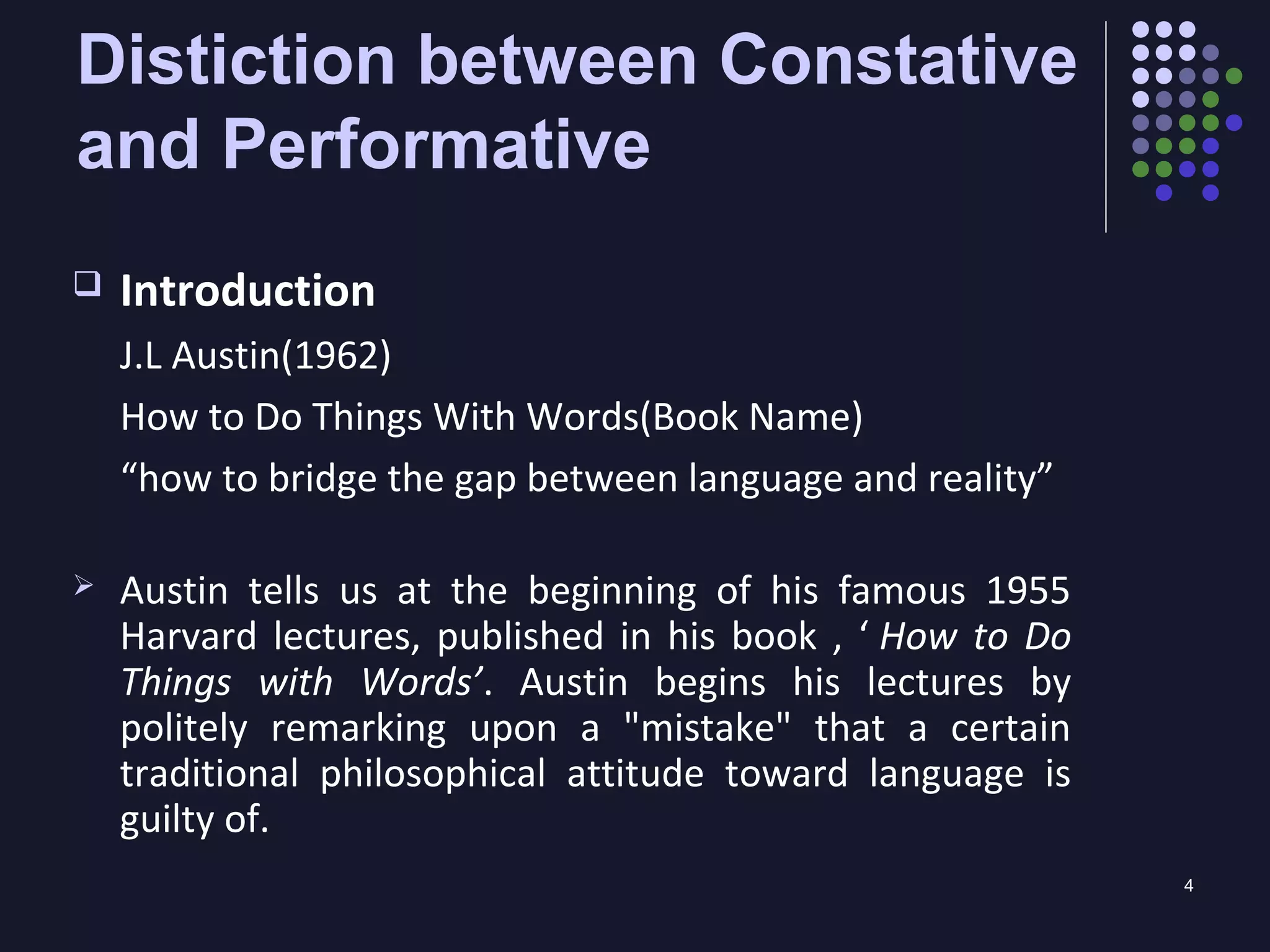 Constatives & performatives | PPT