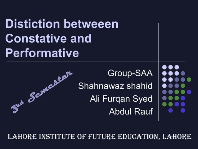 Constatives & performatives | PPT