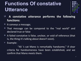 Constatives & performatives | PPT