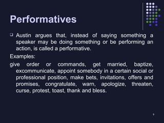 Constatives & performatives | PPT