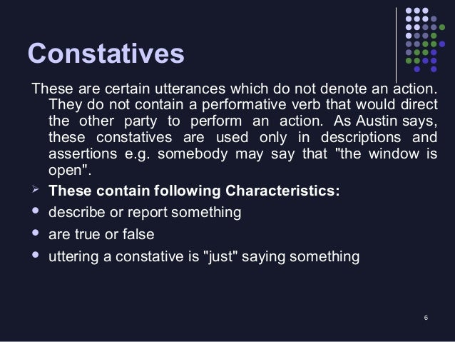 Constatives & performatives