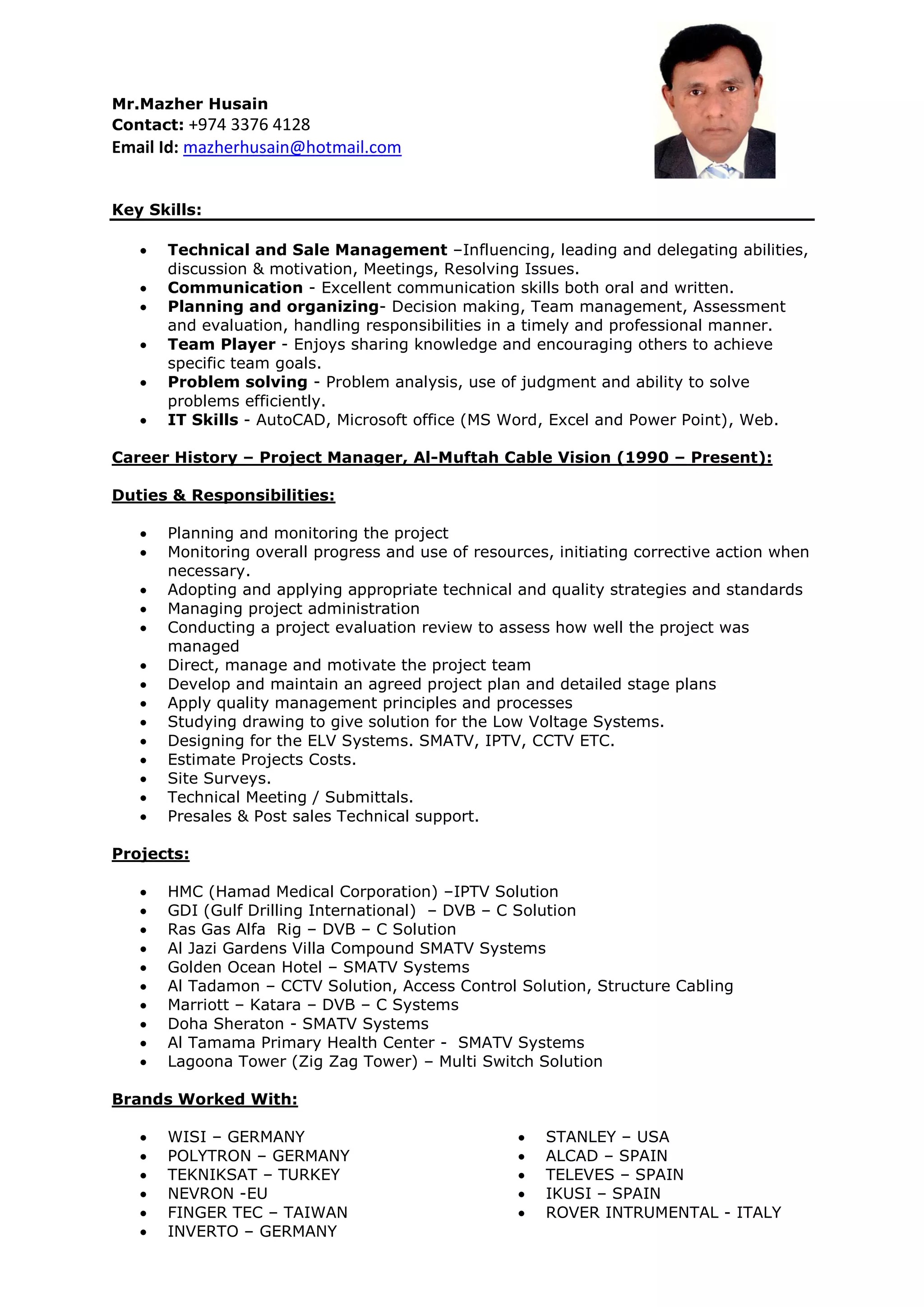 Mazher CV | PDF | Civil Engineering Industry | Industries