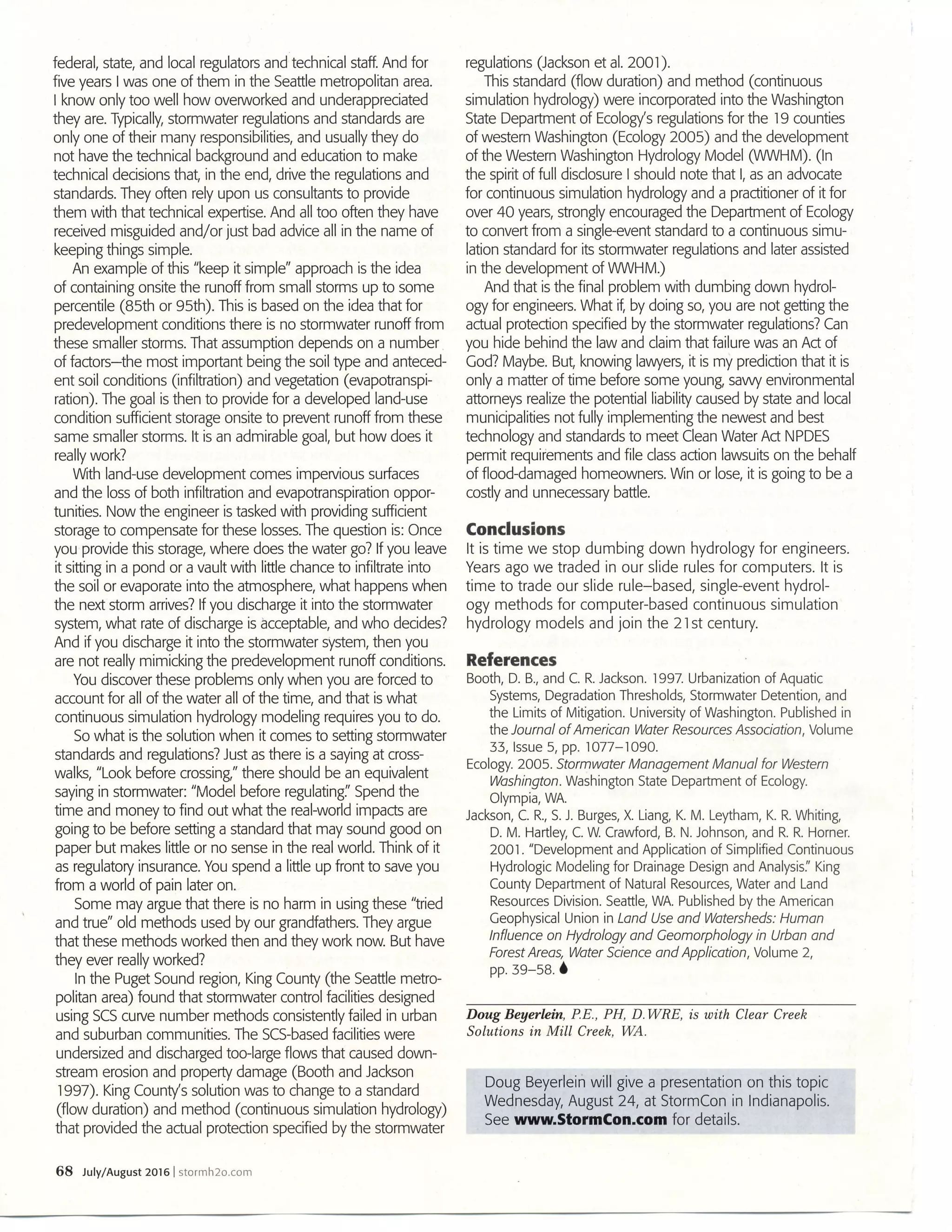 DUMBING DOWN HYDROLOGY Stormwater July 2016 | PDF