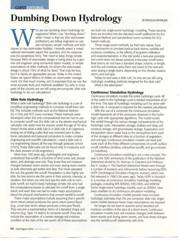 DUMBING DOWN HYDROLOGY Stormwater July 2016 | PDF
