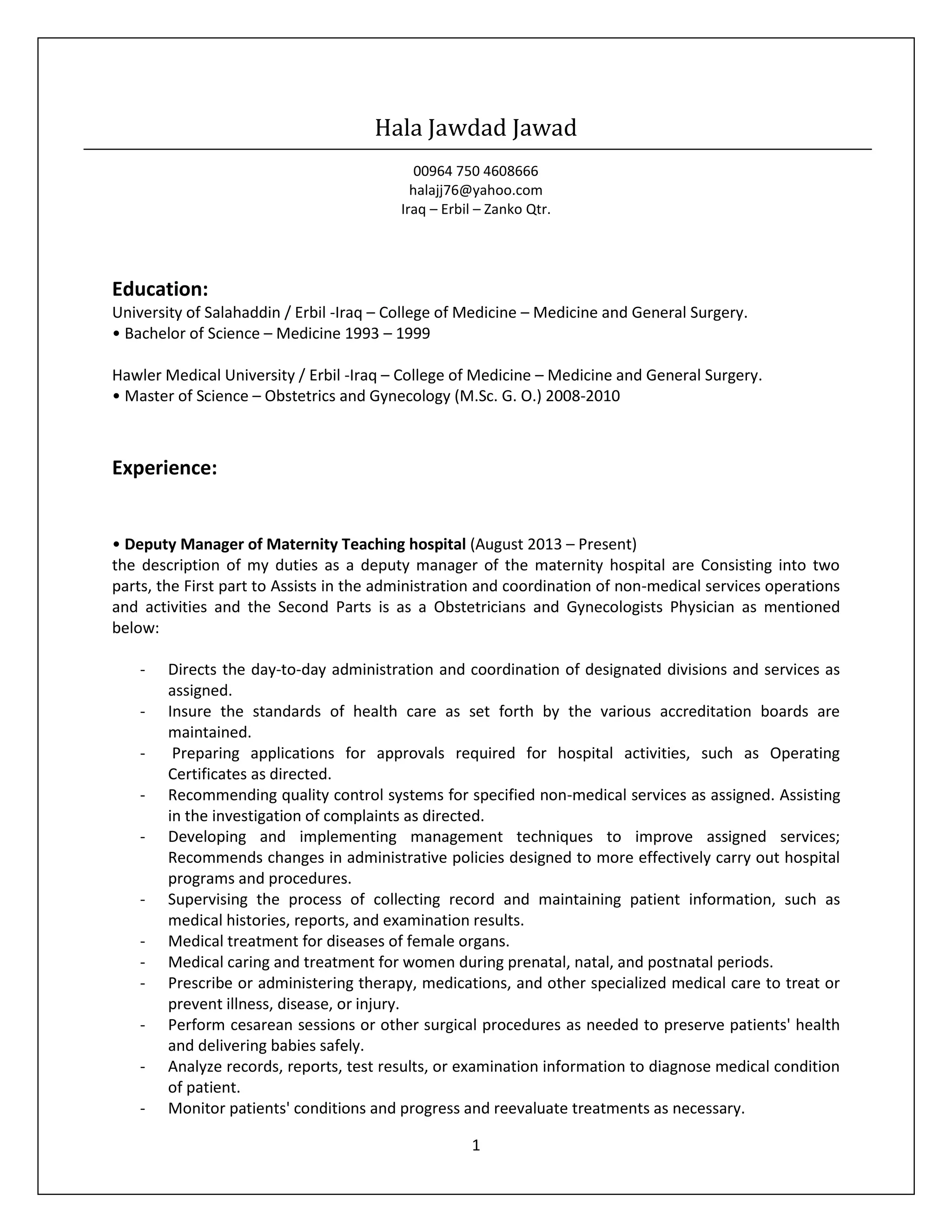 Dr. Hala last CV | PDF | Pregnancy | Reproductive Health