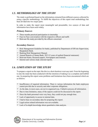 Internship Report on Risk Management Assessment of JBL | PDF