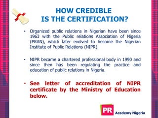 Everything to know about The Nigerian PR Professional Certitification | PPT