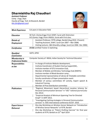 RESUME_2015 | PDF
