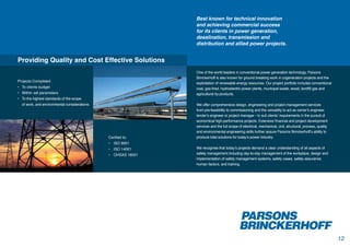 Parsons Brinckerhoff Corporate Profile | PDF