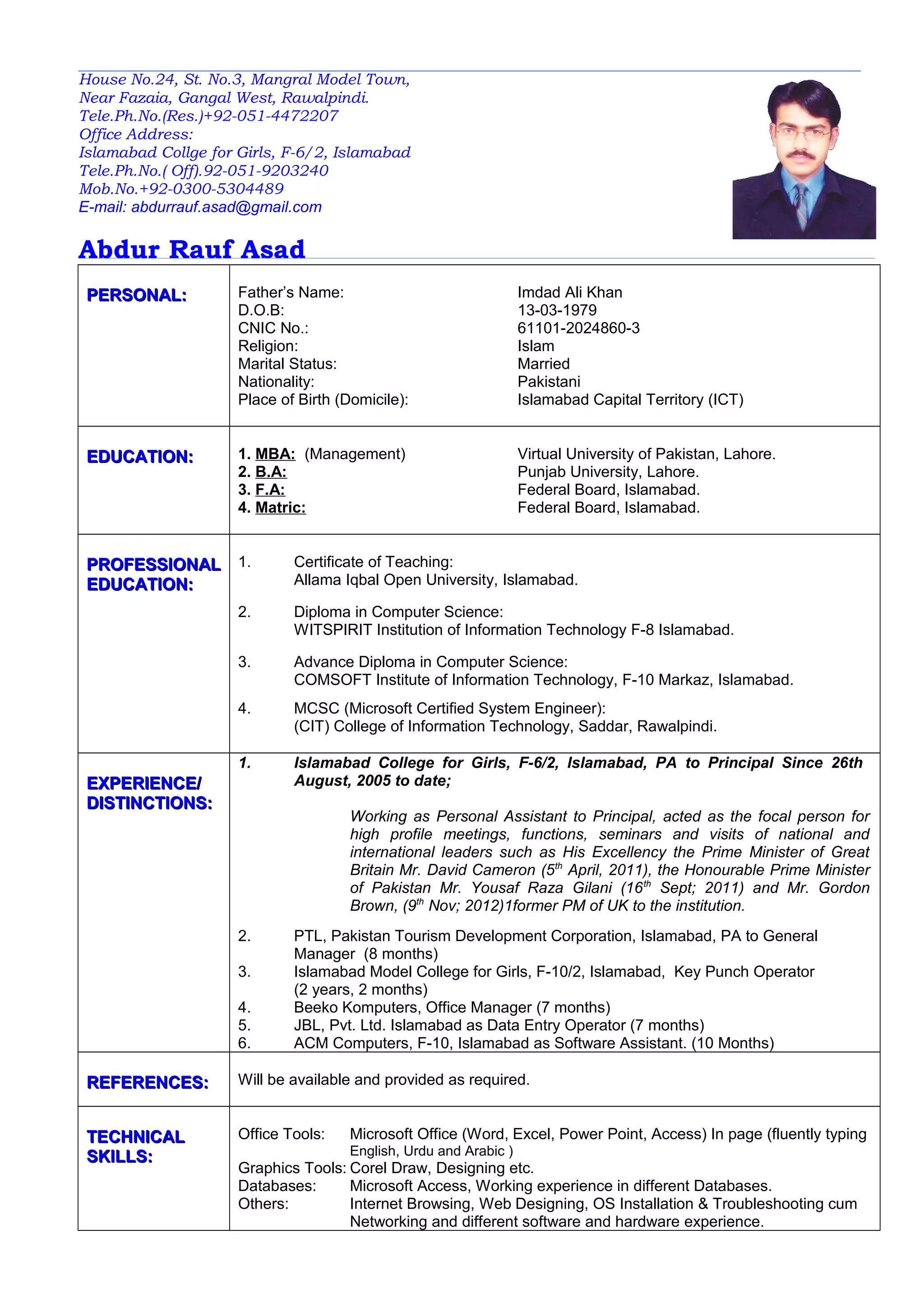 CV Rauf 2014 | DOC