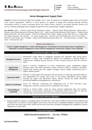 S Bala Krishna - Resume | PDF