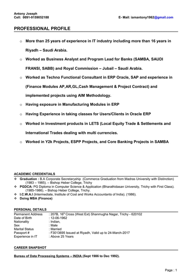 CV_ANTONY_JOSEPH1 | PDF