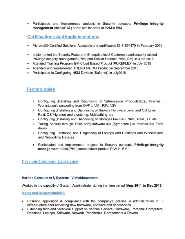 hemanth resume latest | PDF