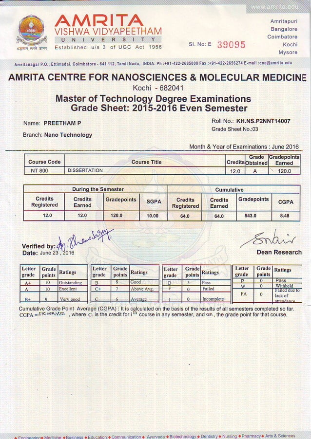 M.Tech degree certificates | PDF
