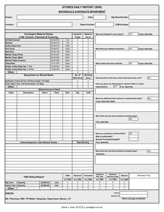 Daily Report Stores | PDF