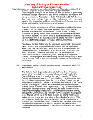 CLH UNITED WAY Grant Application | PDF