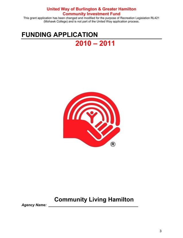 CLH UNITED WAY Grant Application | PDF