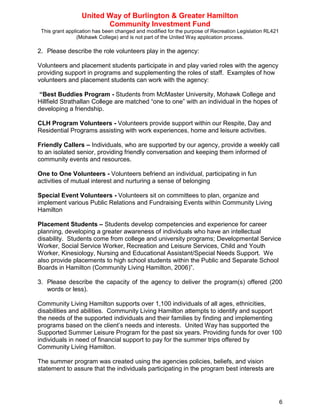 CLH UNITED WAY Grant Application | PDF