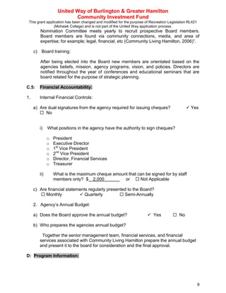 CLH UNITED WAY Grant Application | PDF