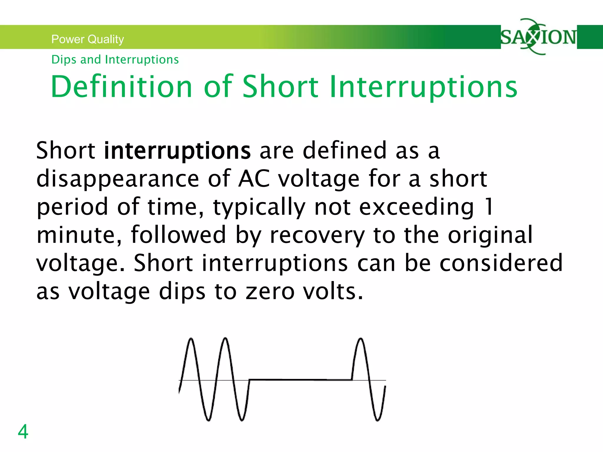 Power Quality - Dips and Interrutions | PDF