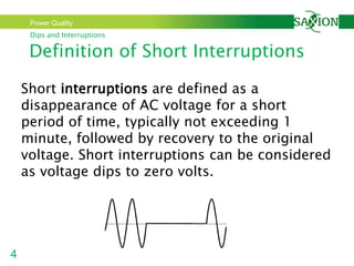 Power Quality - Dips and Interrutions | PDF