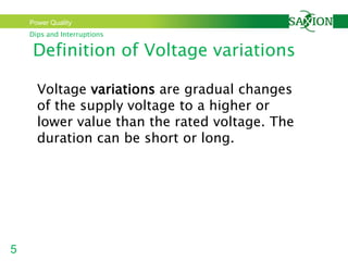 Power Quality - Dips and Interrutions | PDF