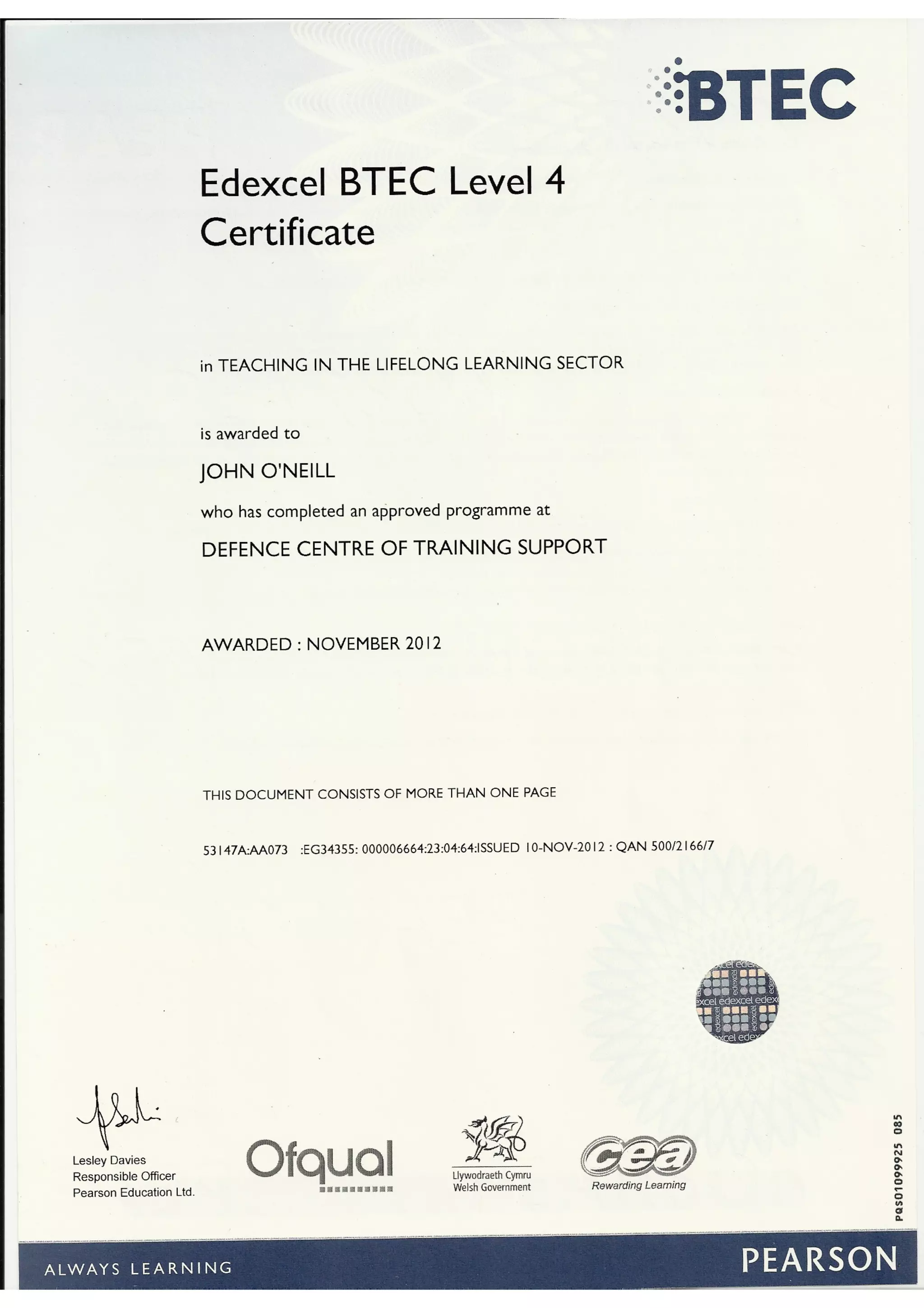 DTTT Certificate | PDF