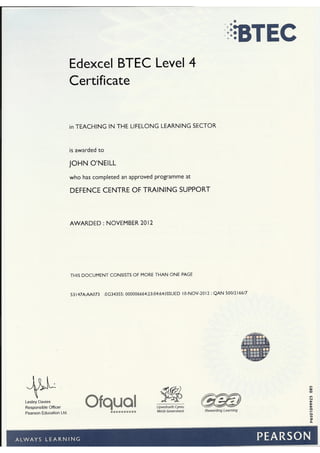 DTTT Certificate | PDF