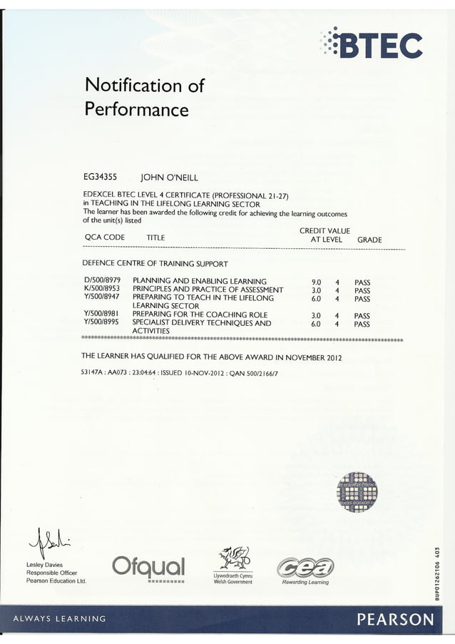 DTTT Certificate | PDF