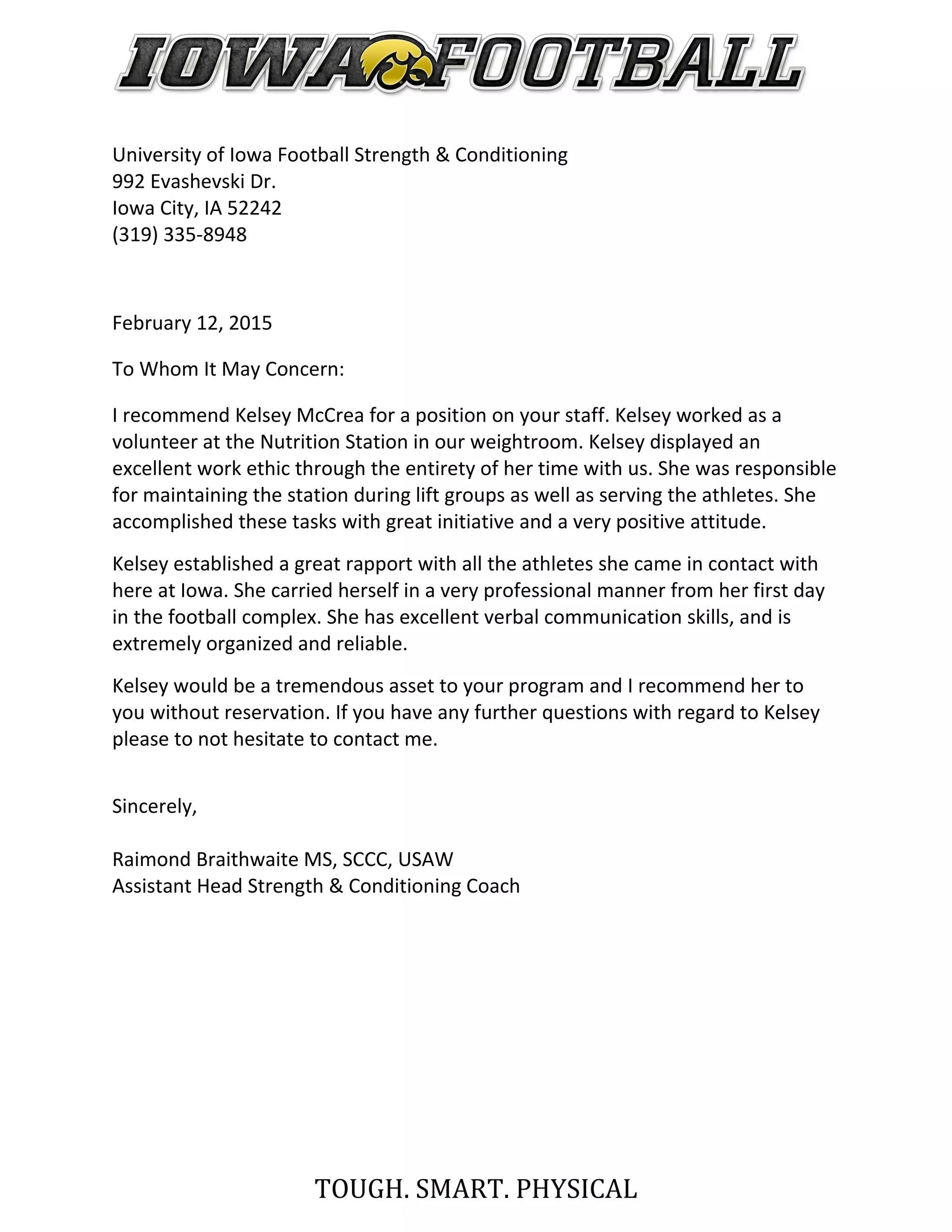 Letter of Rec -Kelsey | DOC