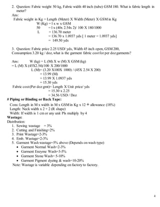 Garments Costing Method | DOCX