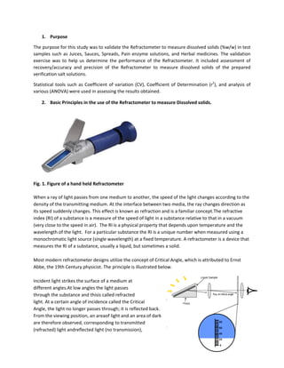 Validation Report Refractometer-Completed | PDF