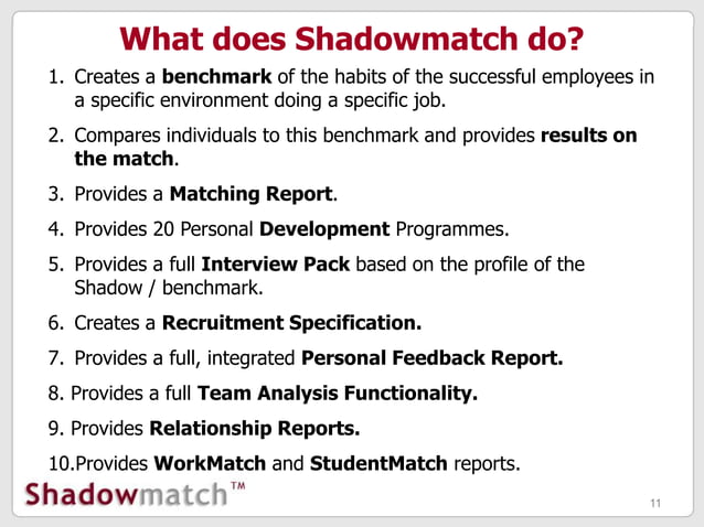 Shadowmatch client presentation 1 | PPTX | Resume Writing and Advice | Job Search
