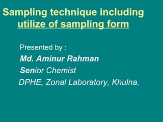Sampling technique including utilize of sampling form | PPT