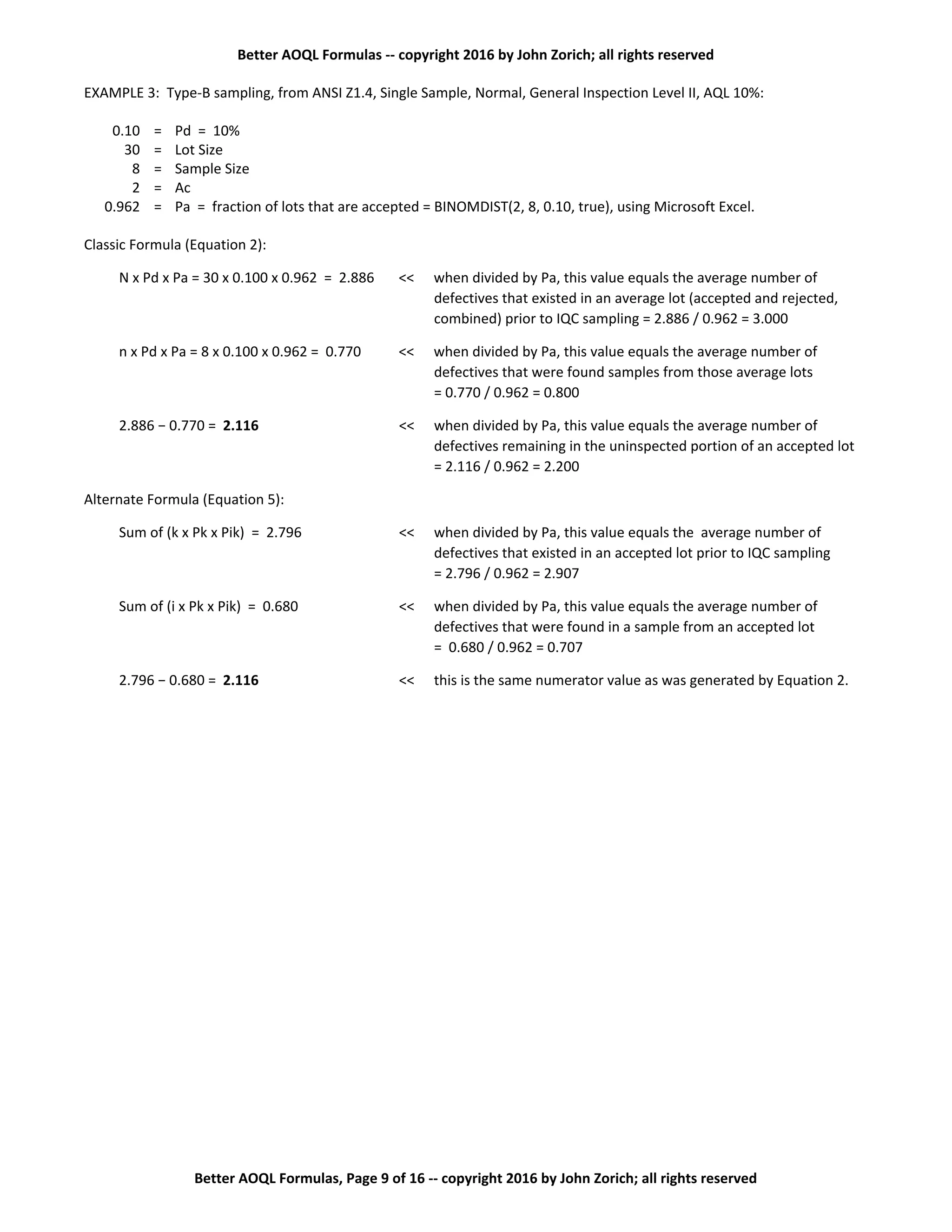 Better AOQ (and AOQL) Formulas | PDF